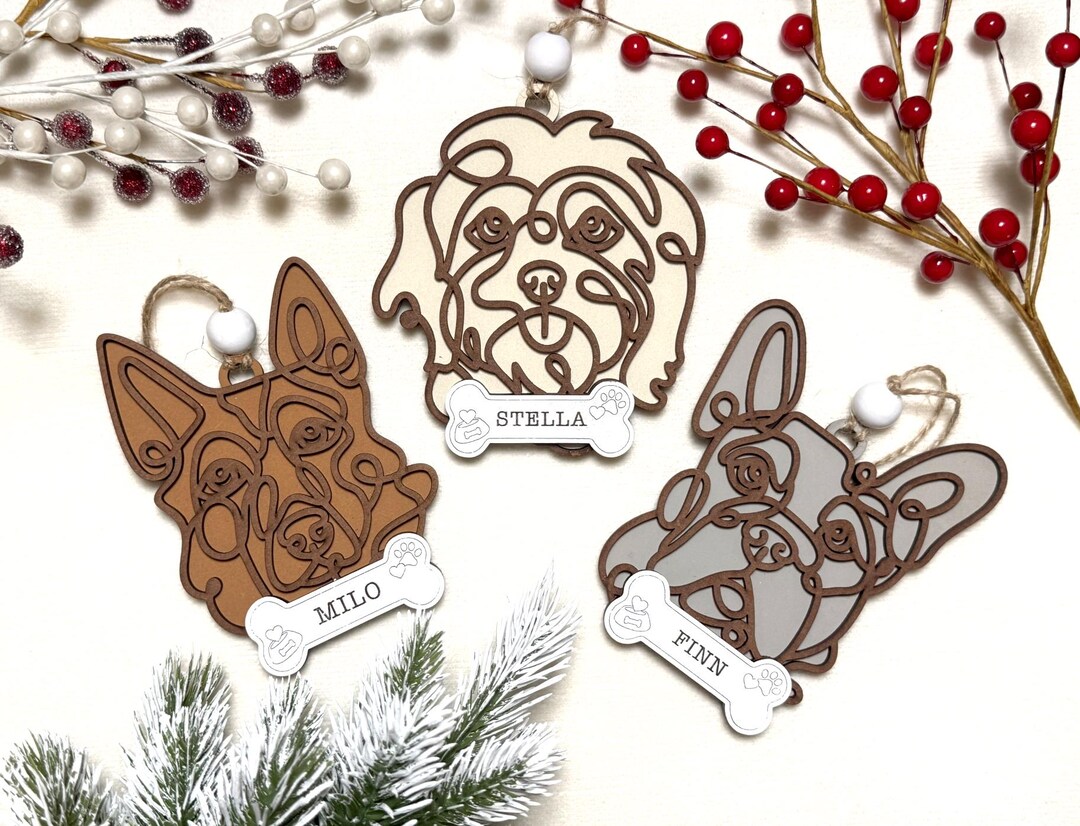 Personalized Dog Breed Ornament, Custom Pet Name, Christmas Decor - Etsy