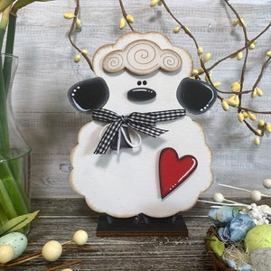Easter Lamb Shelf Decor, Easter Decor Shelf Sitters, Handmade Lamb ...