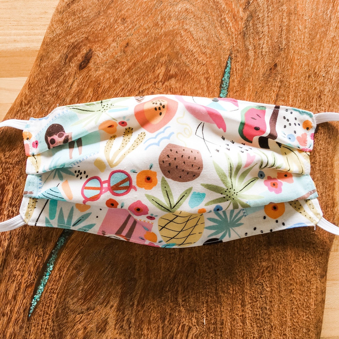 Summertime Beach Sunbathers With Flamingos Pineapple Fruit - Etsy