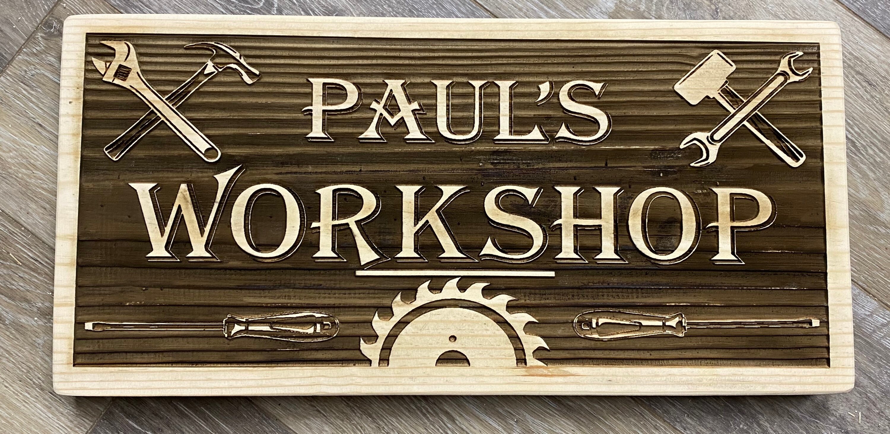 Custom Wooden Personalized Workshop Sign Birthday Gift For | Etsy