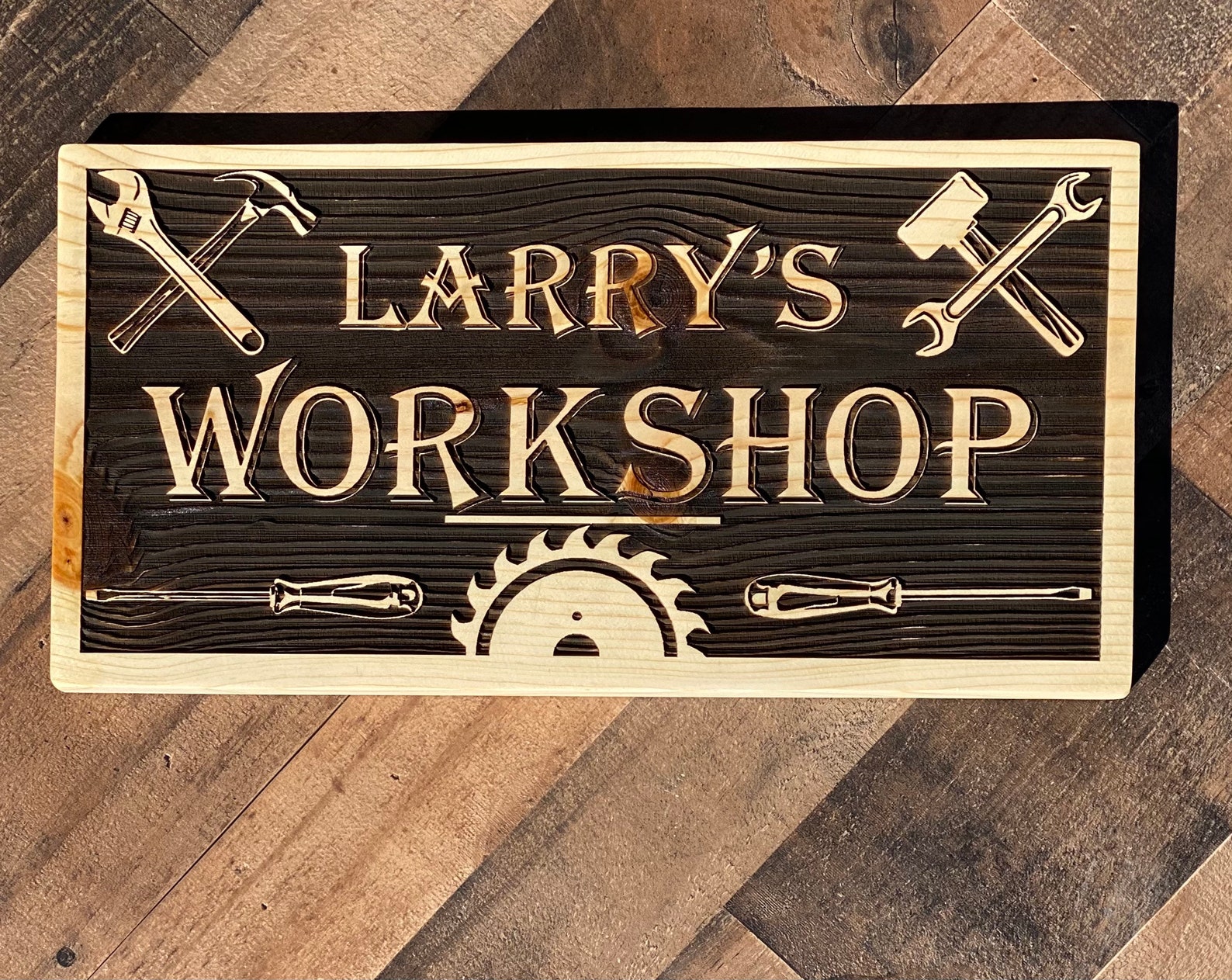 Custom Wooden Personalized Workshop Sign Birthday Gift For | Etsy