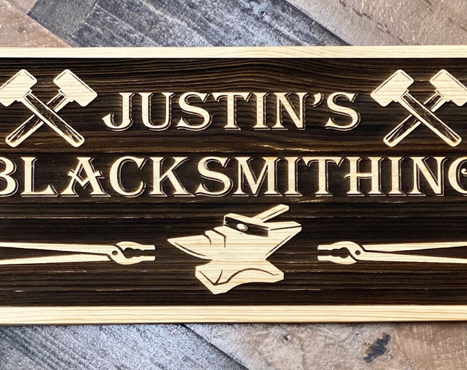 Blacksmithing Wooden Sign Laser Engraved - Etsy