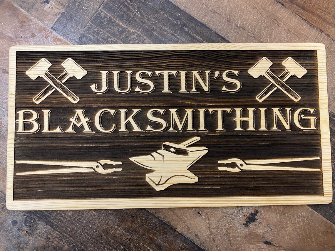Blacksmithing Wooden Sign Laser Engraved | Etsy