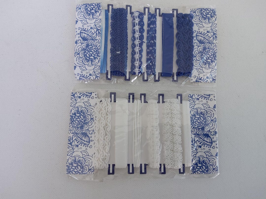 Trims and Borders (2 Sets) Blue and White - Etsy
