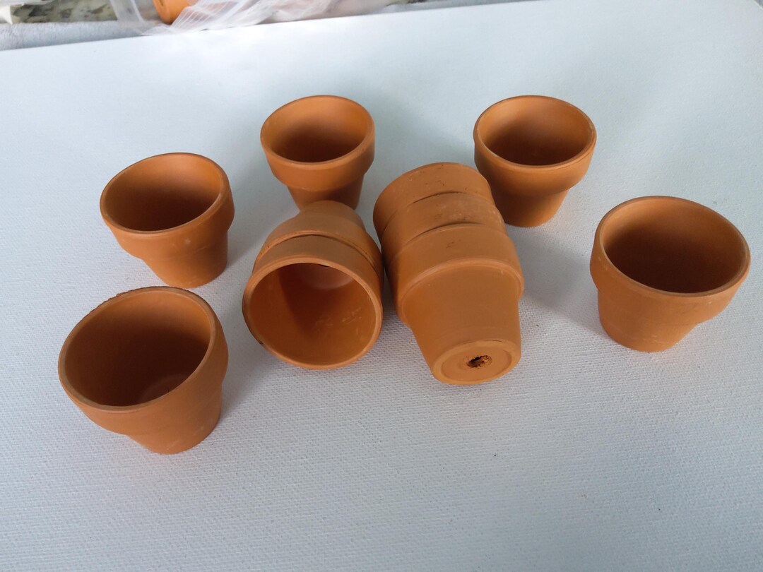 Mini Planters (5) Clay Pots - Etsy