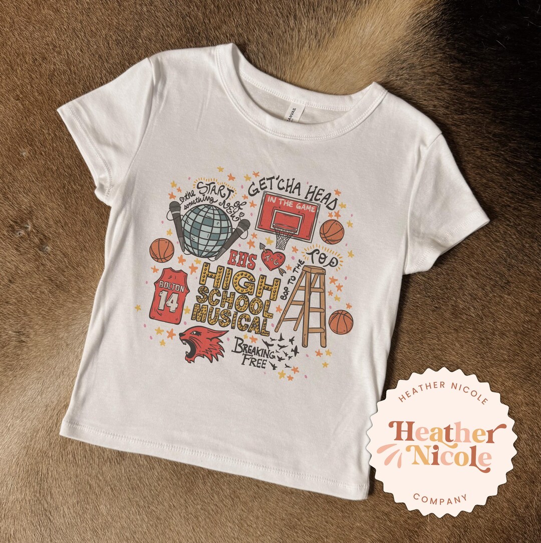 HSM | Troy, Gabriella, Sharpay, Nostalgia | Cropped Baby Tee | Retro 2000’s, Y2K, Vintage Merch ...