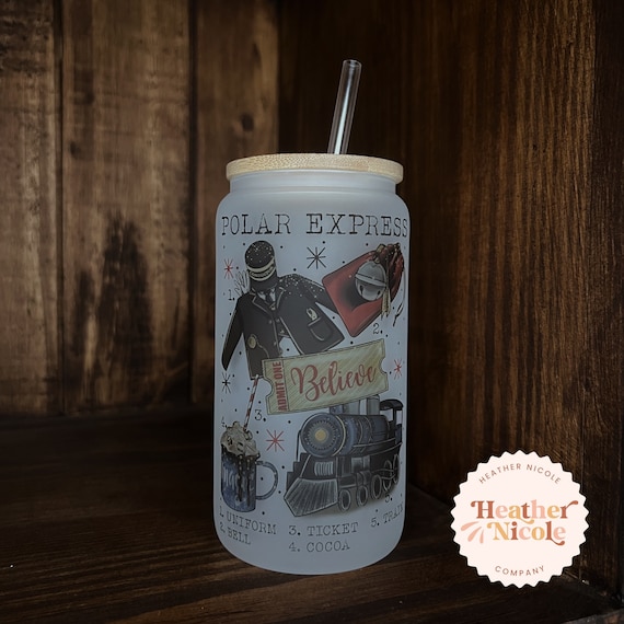 The Polar Express Glass Cup - Etsy