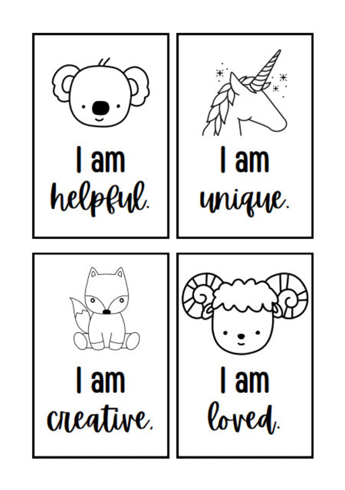 Coloring Affirmation Cards for Kids: Positive Affirmations to Color and Inspire - Fun and ...