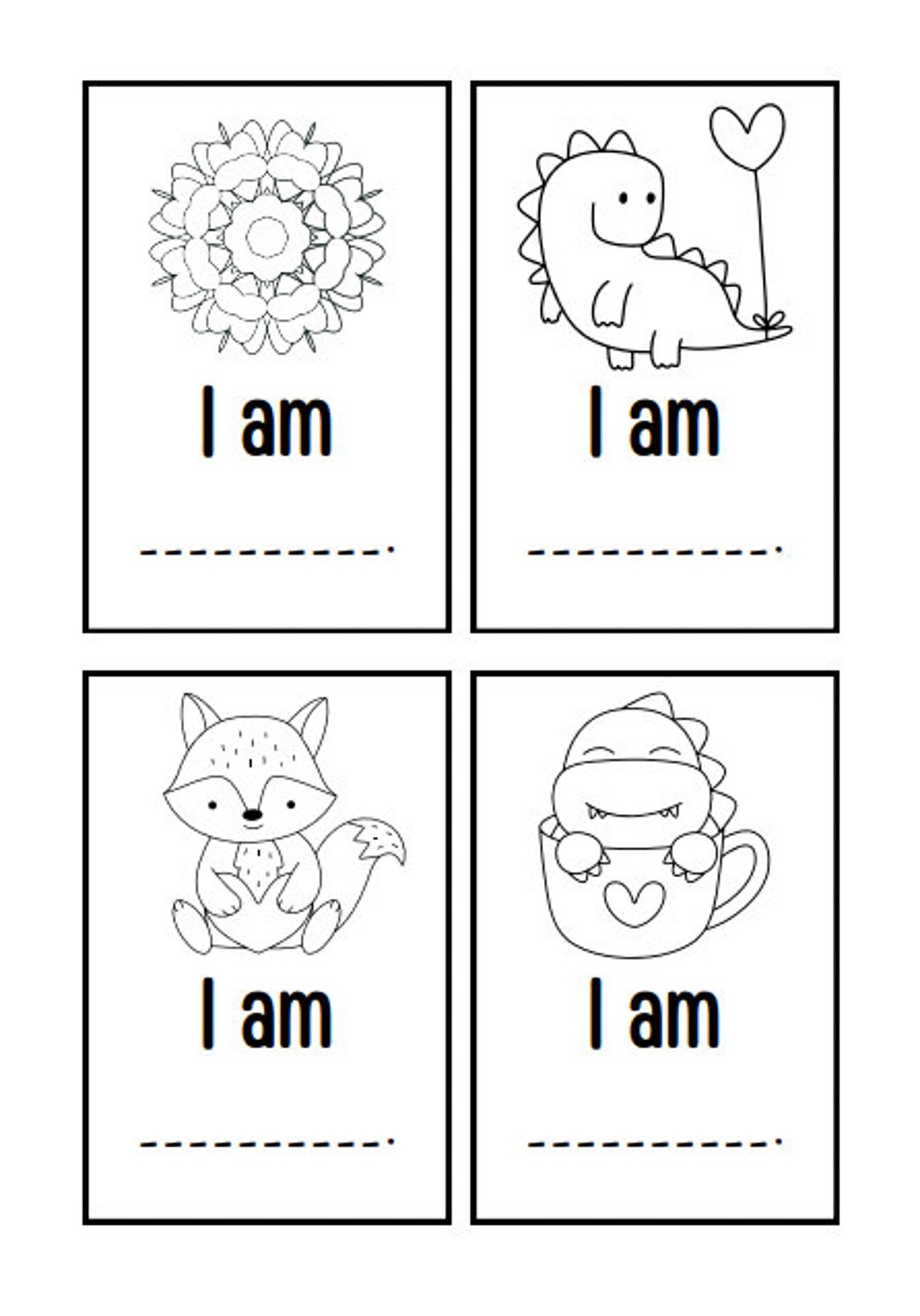 Coloring Affirmation Cards for Kids: Positive Affirmations to Color and ...