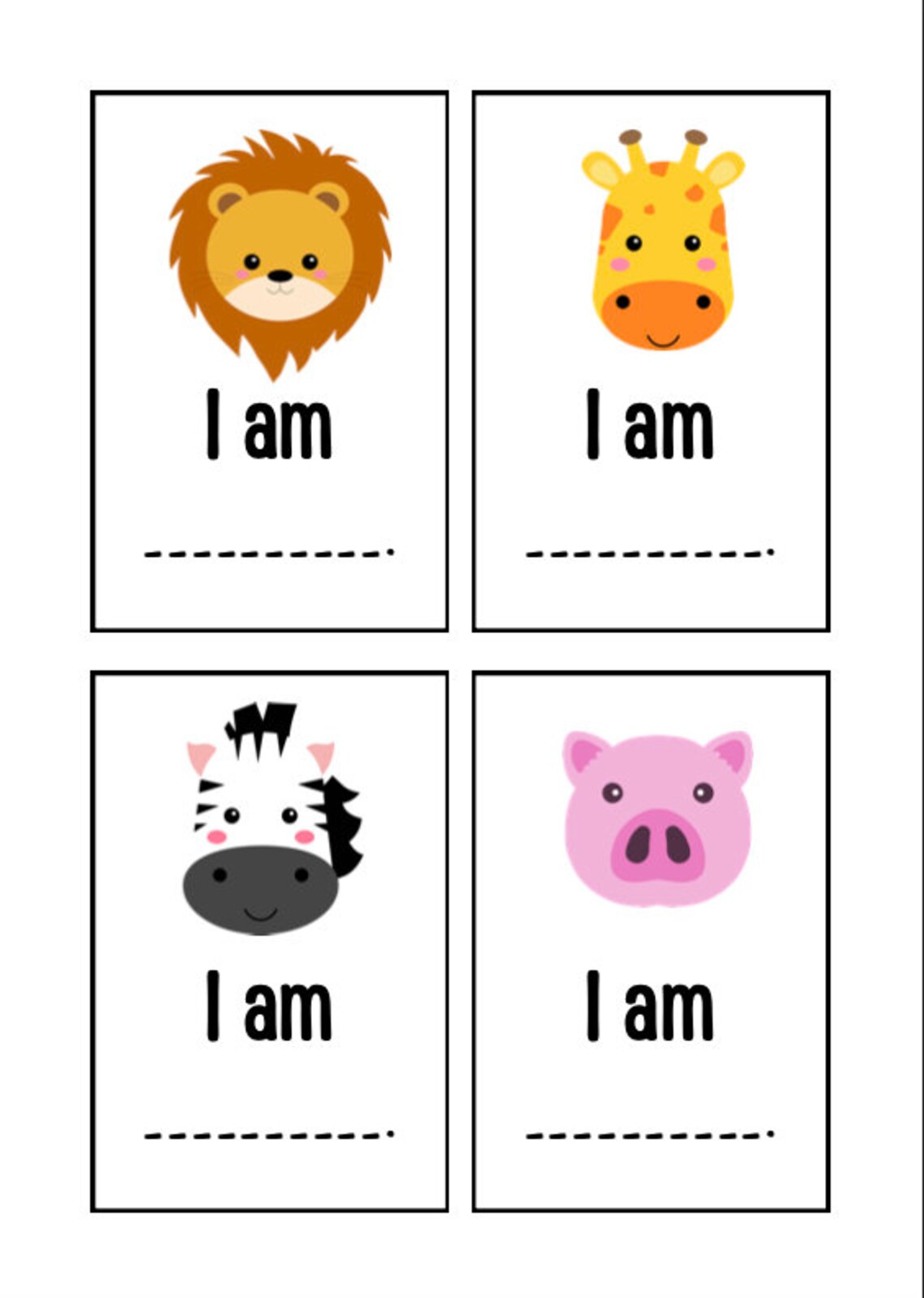 16 Printable Children's Affirmation Cards With Vibrant Animals and ...