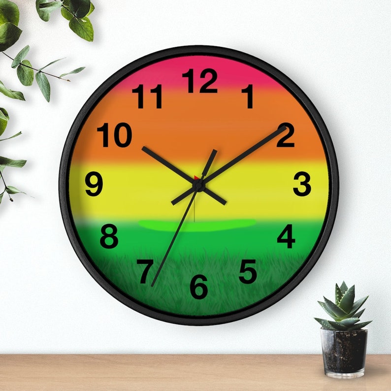 Golf Green Sunset Golf Wall Clock Golf Clock Golf Shop | Etsy