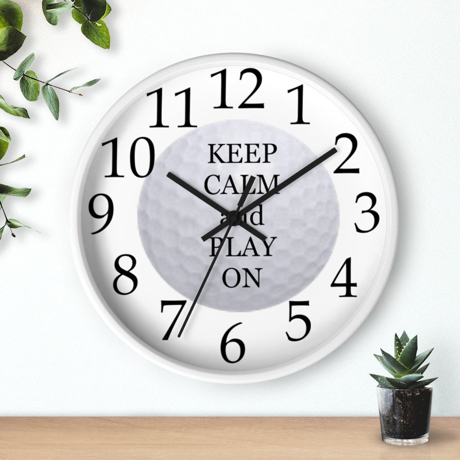 Keep Calm and Play On Golf Clock 10 Inch Wall Clock | Etsy