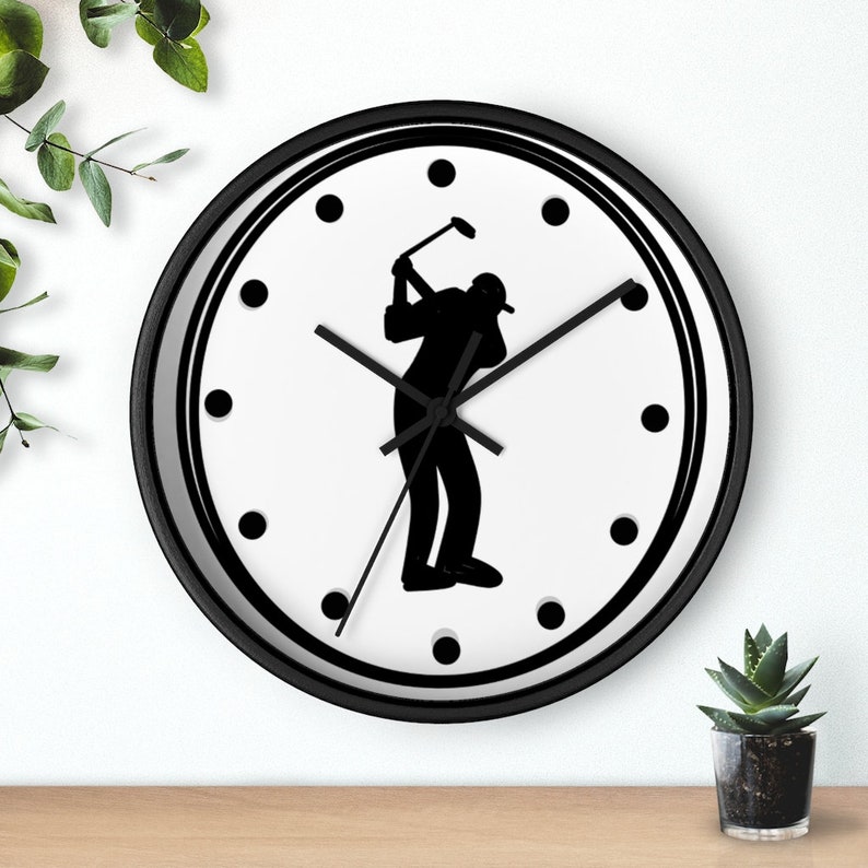 Golfer Swinging Club Golf Wall Clock Golf Clocks Golf | Etsy
