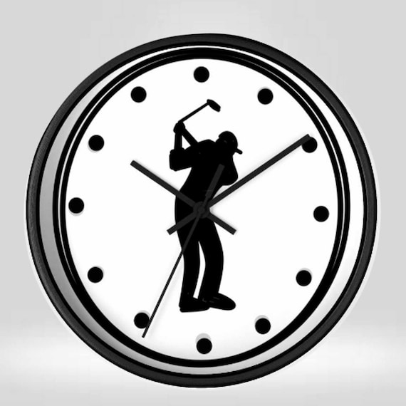 Golfer Swinging Club Golf Wall Clock Golf Clock Golf | Etsy