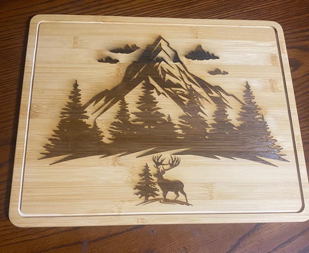 Rustic Reindeer Mountain Kitchen Chopping Board Gifts, Family Gifts ...