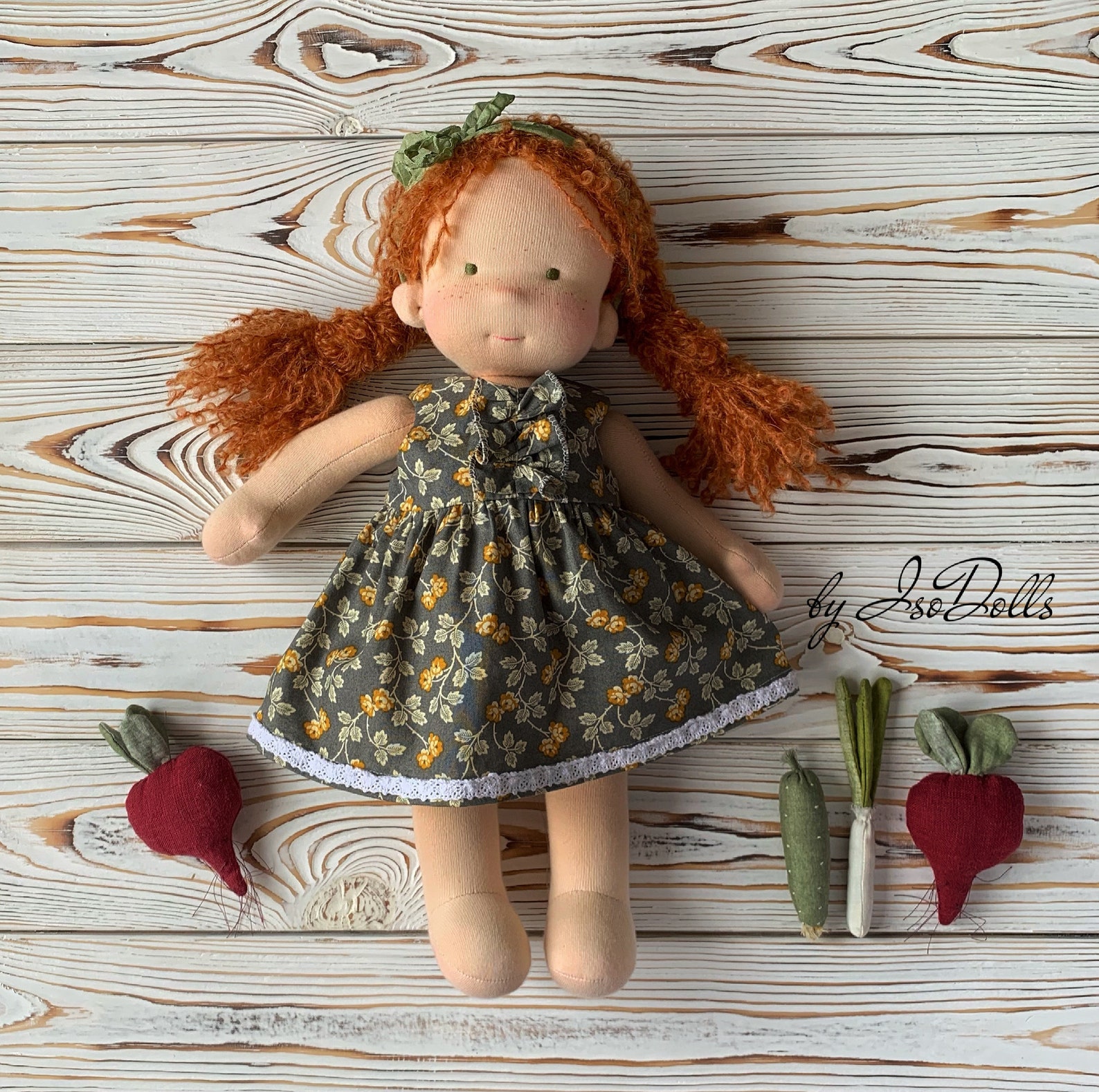 Waldorf doll Natural fiber 16'' Custom order Birthday | Etsy