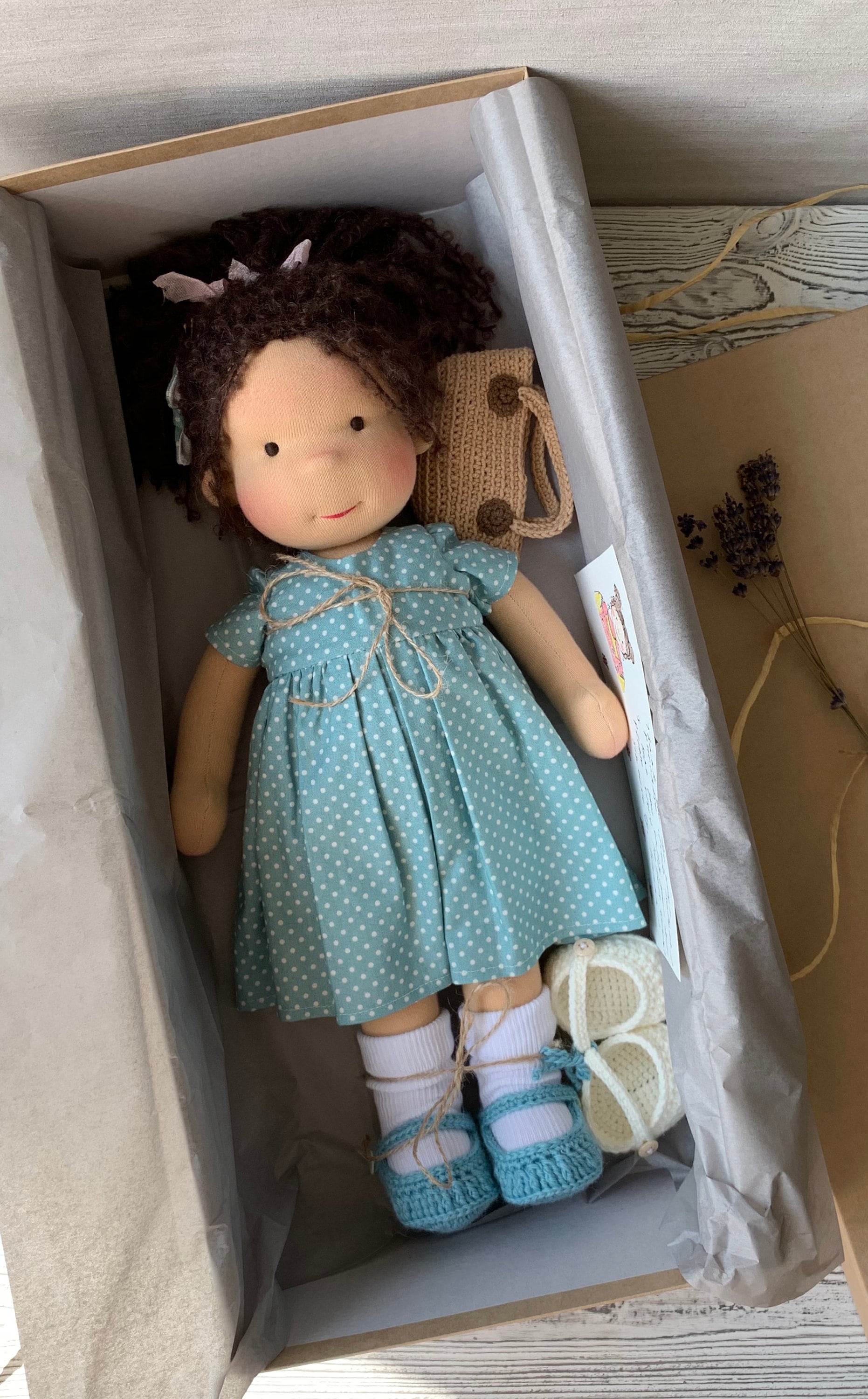 Soft Waldorf Doll 16" Natural Fiber Steiner Baby Doll Gift to Girl ...