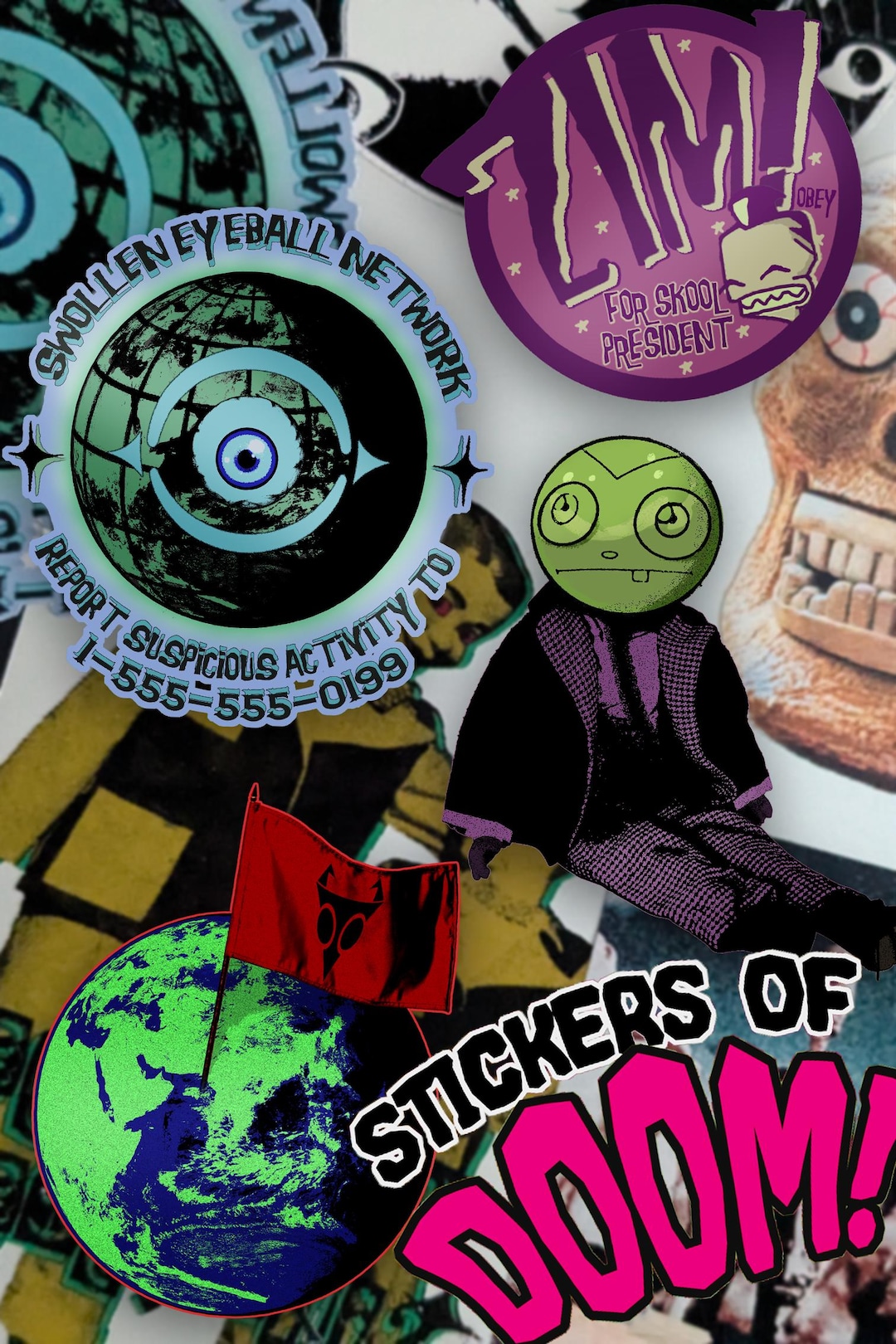 Stickers of Doom! • Invader Zim • Irken • Pustulio • Swollen Eyeball ...