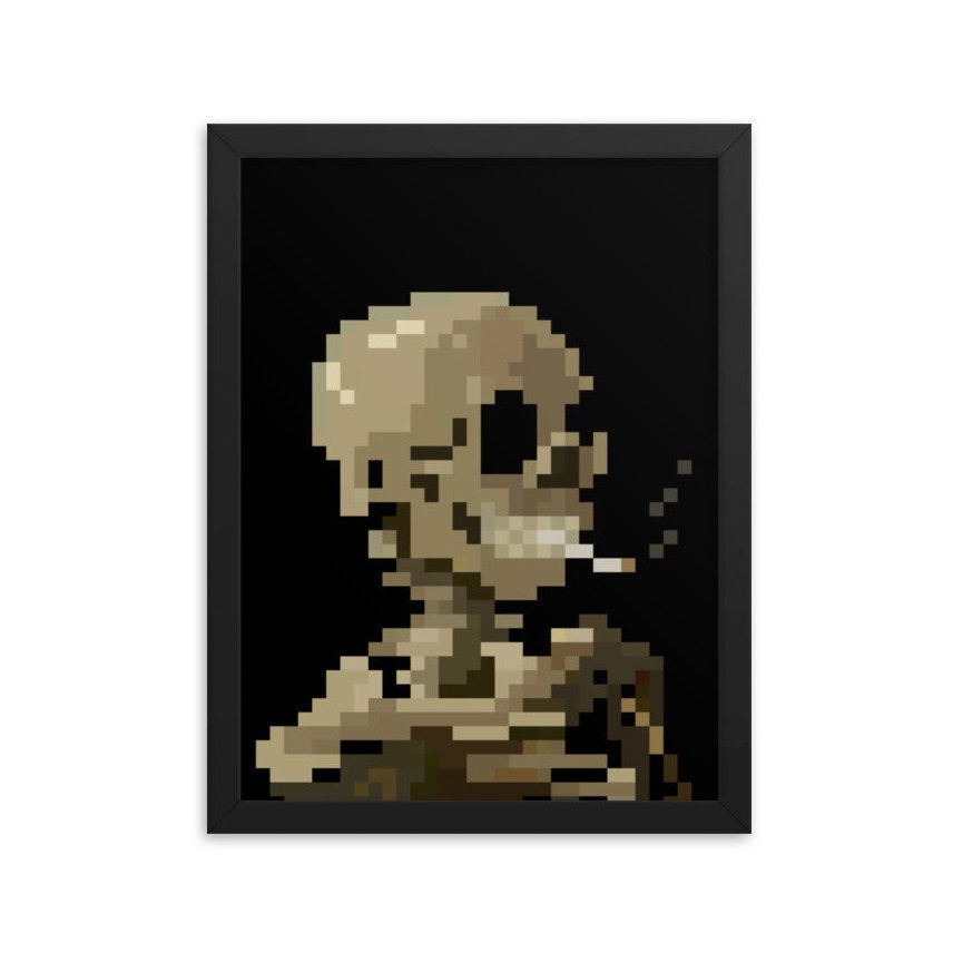 Minecraft Skeleton Face Pixel Art