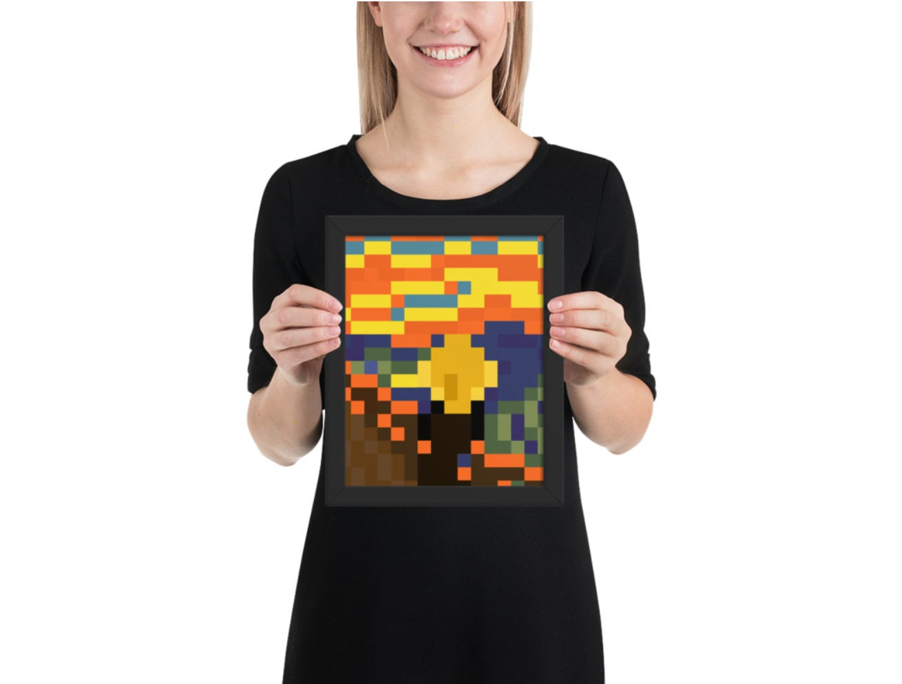The Scream Pixel Art Framed Poster Edvard Munch Spooky - Etsy