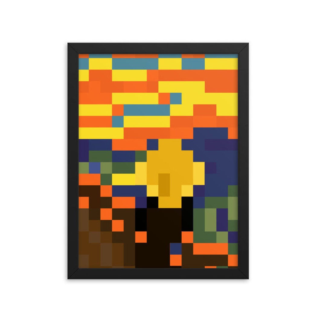 The Scream Pixel Art Framed Poster Edvard Munch Spooky - Etsy