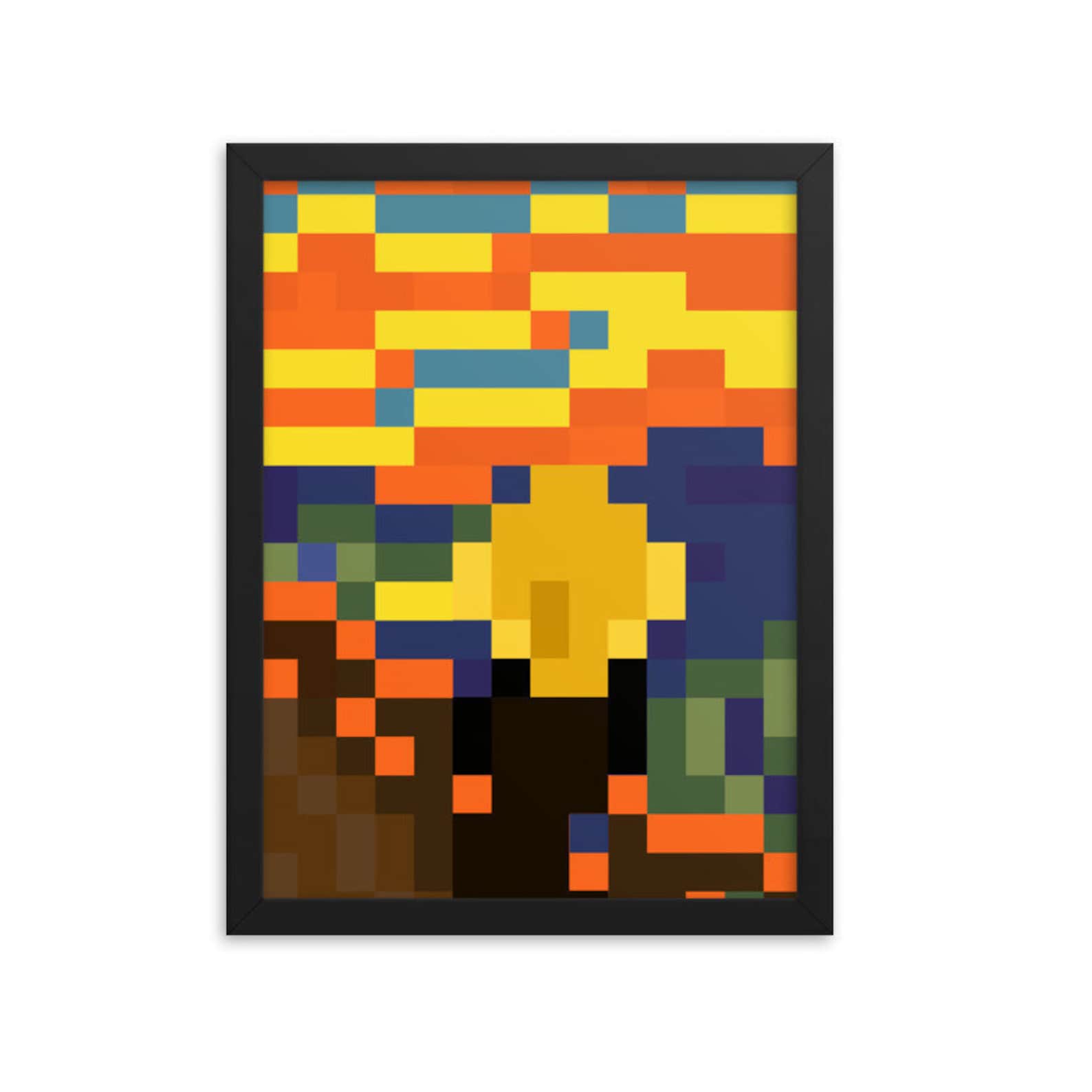 The Scream Pixel Art Framed Poster Edvard Munch Spooky - Etsy