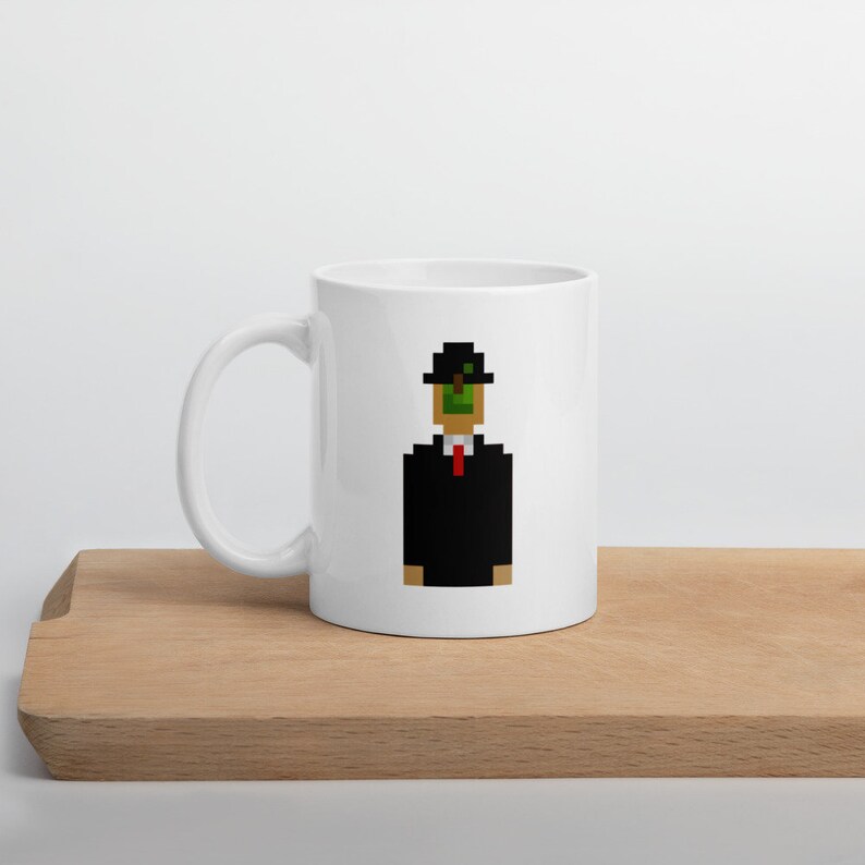 Son of Man Pixel Art René Magritte Coffee Cup Ceramic Tea | Etsy