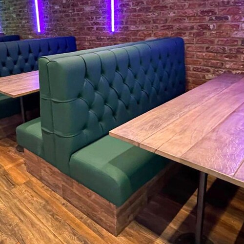 Chesterfield Deep Buttoned Faux Leather Kitchen Commercial - Etsy