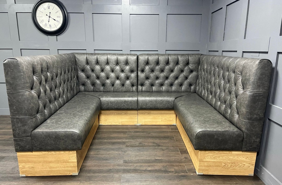 Chesterfield Deep Buttoned Faux Leather Kitchen + Commercial Booth ...