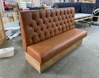 Deep Buttoned Kitchen Dining Booth Bench Seating in Real - Etsy