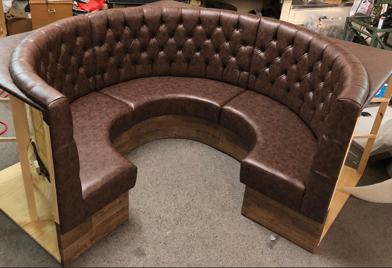 C-shaped Circular Chesterfield Style Faux Leather Domestic or ...