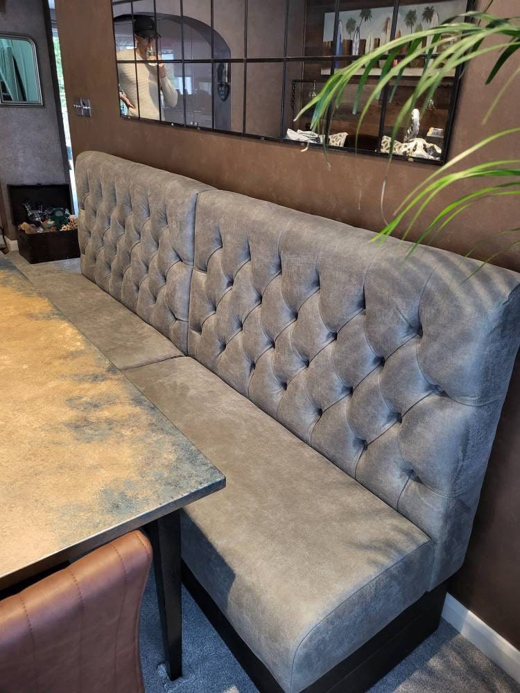 Buttoned Chesterfield Style Faux Leather Kitchen Booth Seating - Etsy UK