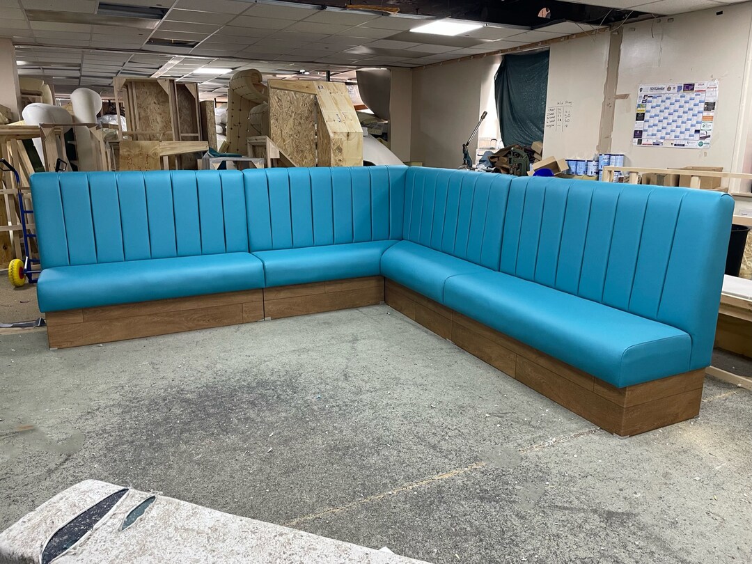 Faux Leather Fluted Corner Booth Seating Available in Any Colour for ...