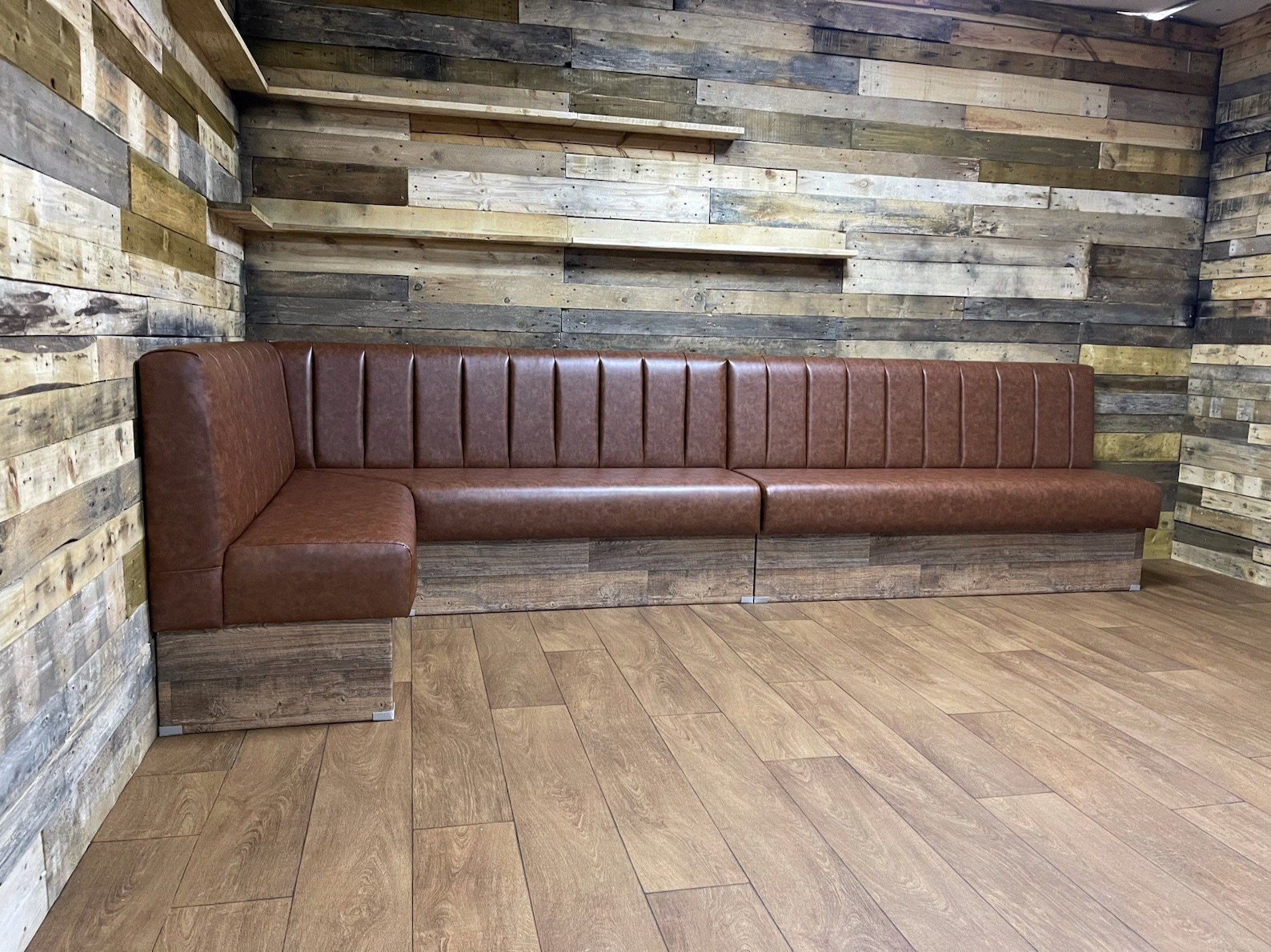 Faux Leather Fluted Corner Booth Seating Available in Any Colour for ...