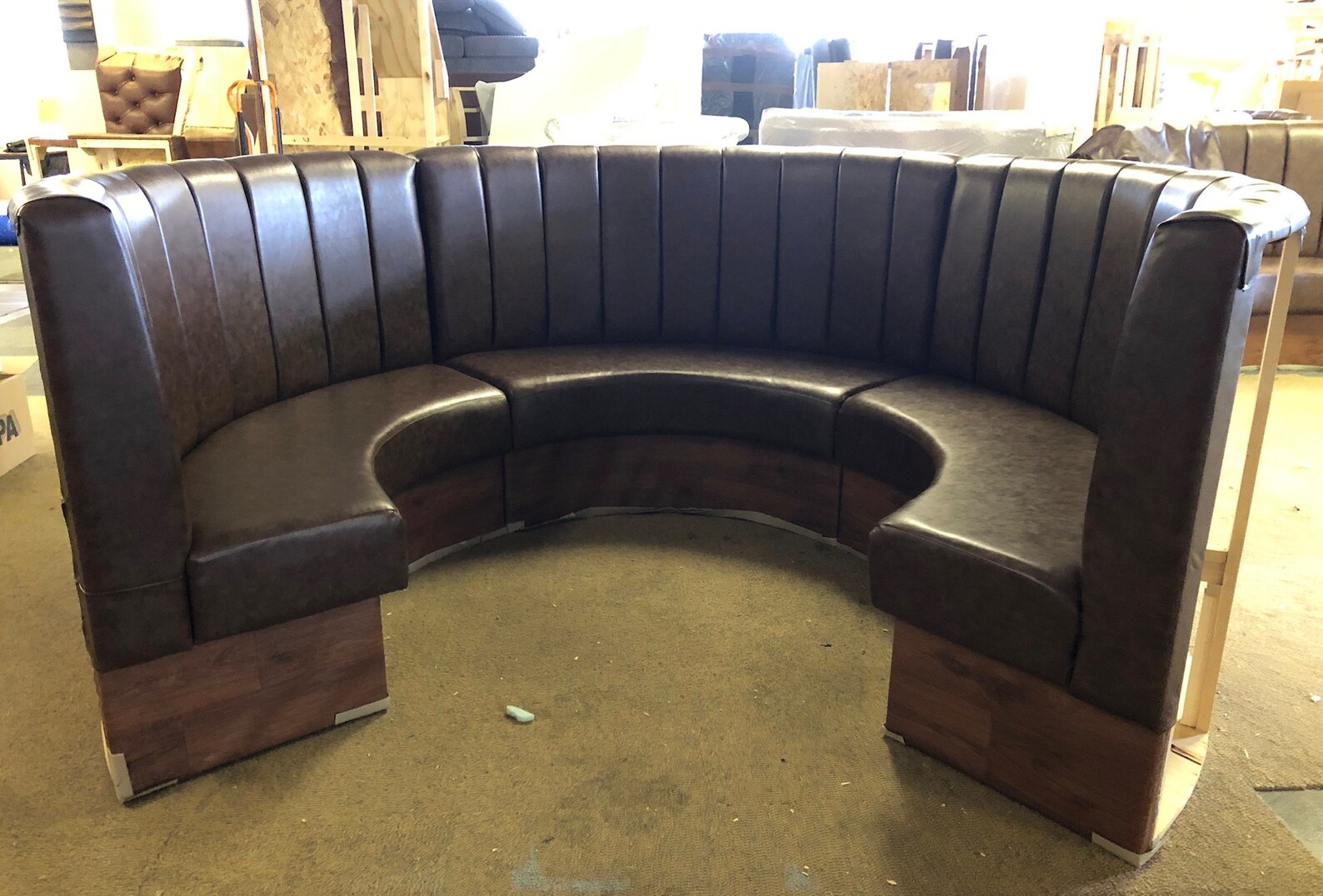 C-shaped Circular Chesterfield Style Faux Leather Domestic or ...