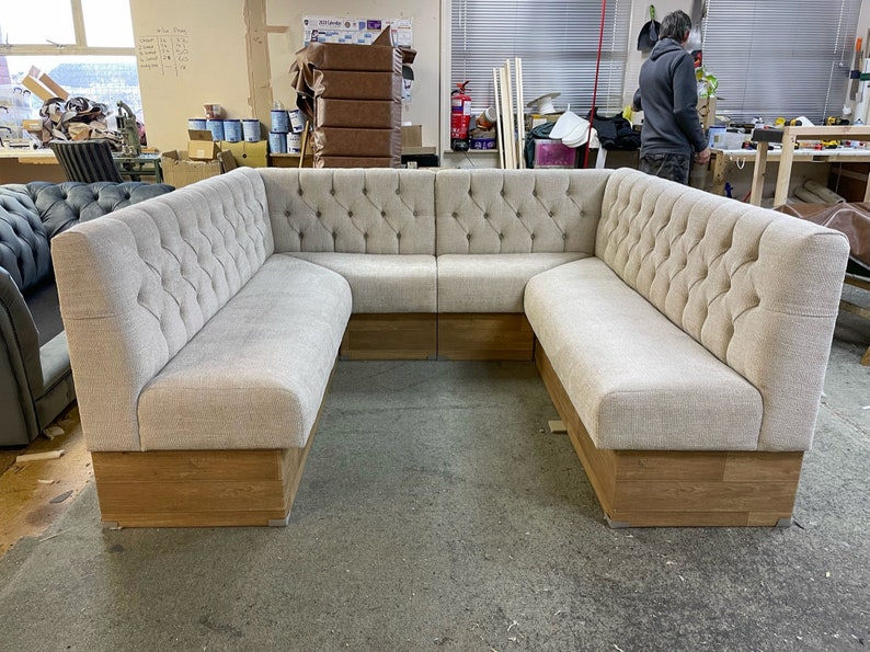 U-shaped Buttoned Kitchen Commercial Dining Booth Bench - Etsy