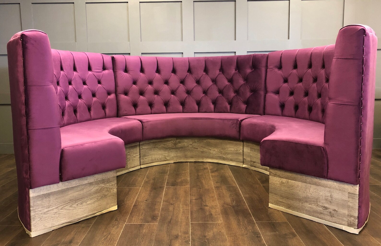 C-shaped Circular Chesterfield Style Faux Leather Domestic or - Etsy