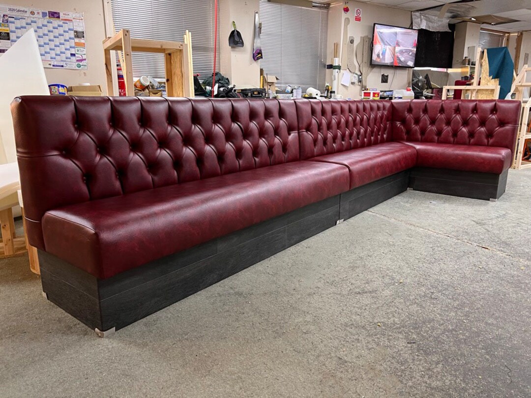 Buttoned Kitchen Commercial L-shaped Dining Booth Bench Seating ...