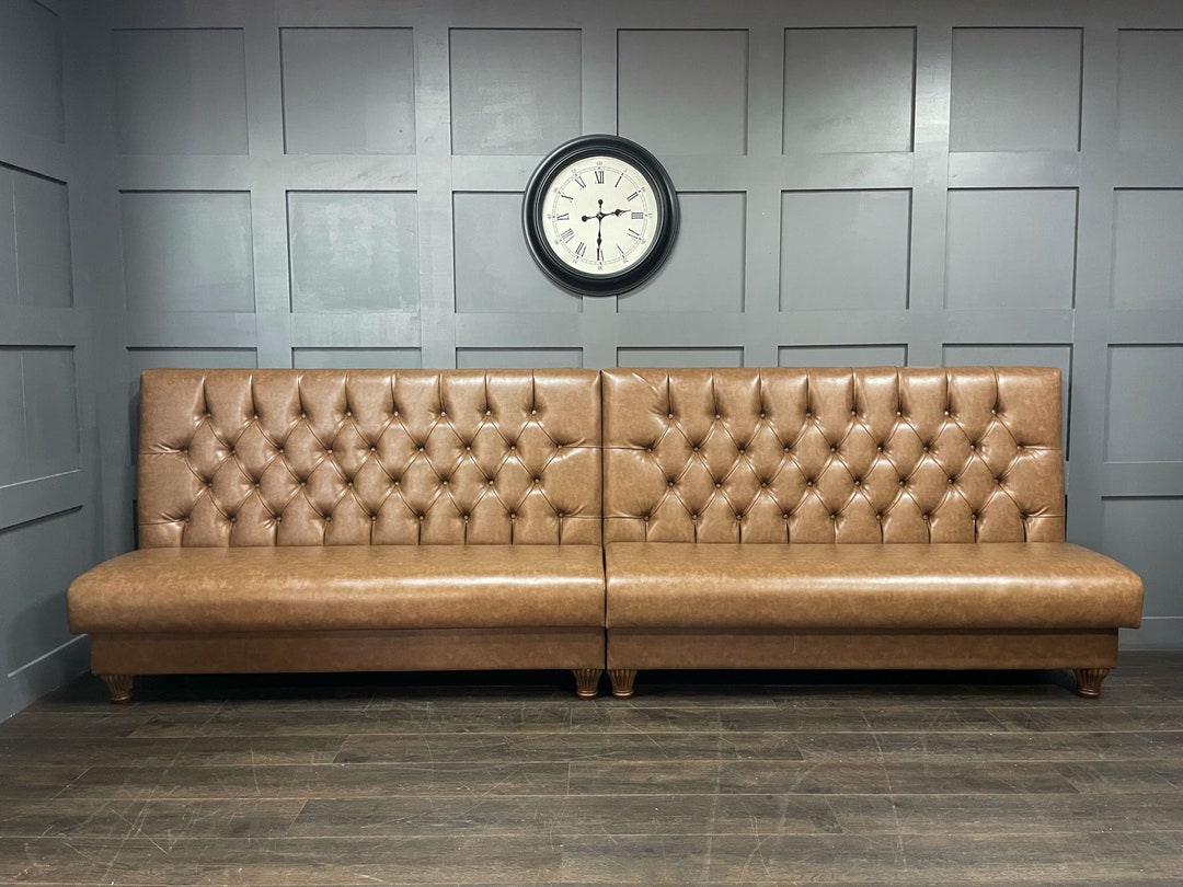 Chesterfield Deep Buttoned Faux Leather Kitchen + Commercial Booth ...