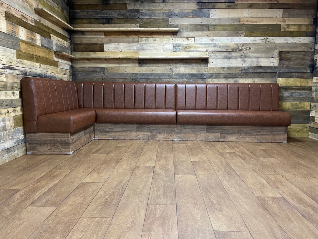 Faux Leather Fluted Corner Booth Seating Available in Any Colour for ...