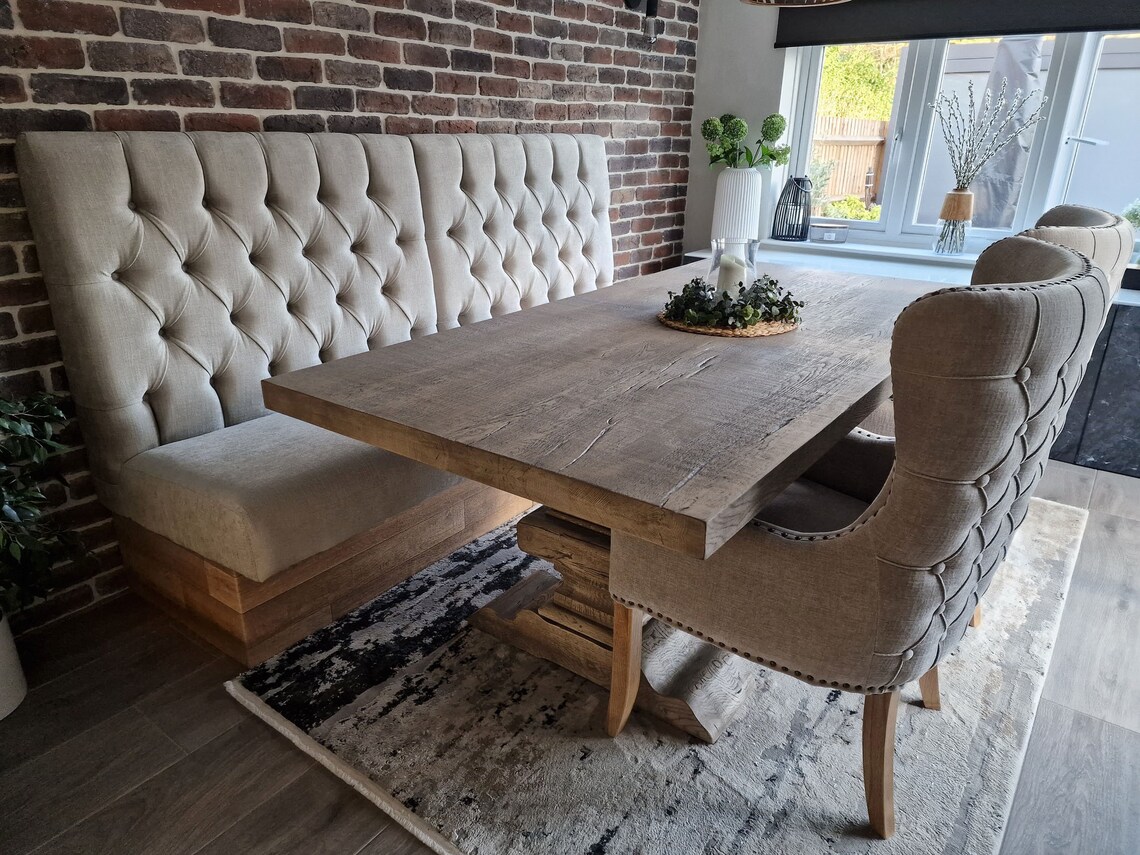 Buttoned Chesterfield Style Faux Leather Kitchen Booth Seating - Etsy UK