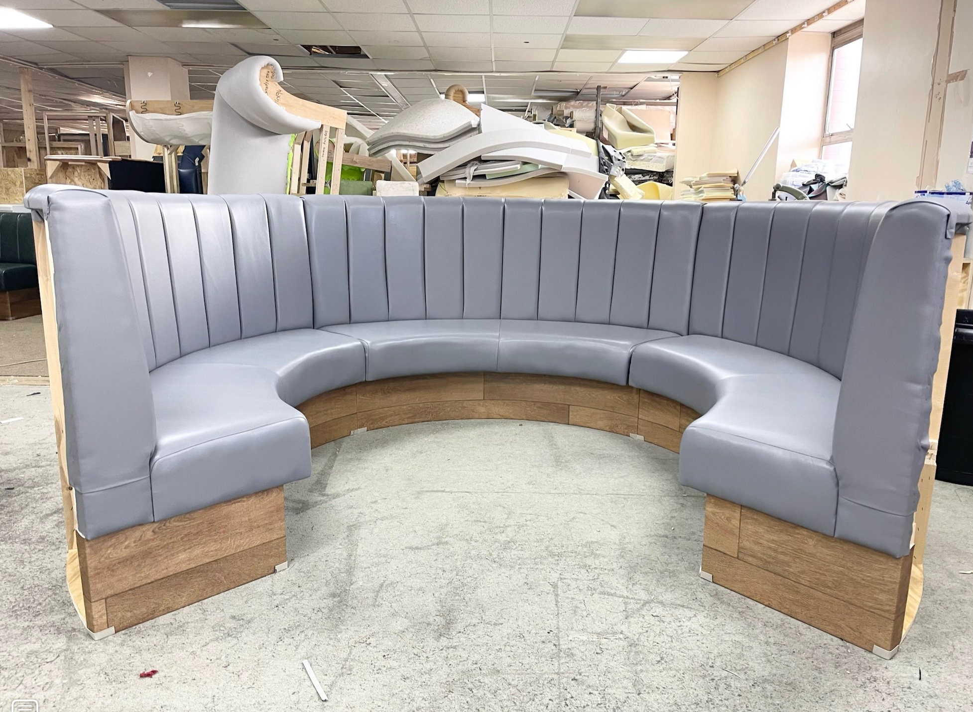 C-shaped Circular Chesterfield Style Faux Leather Domestic or ...