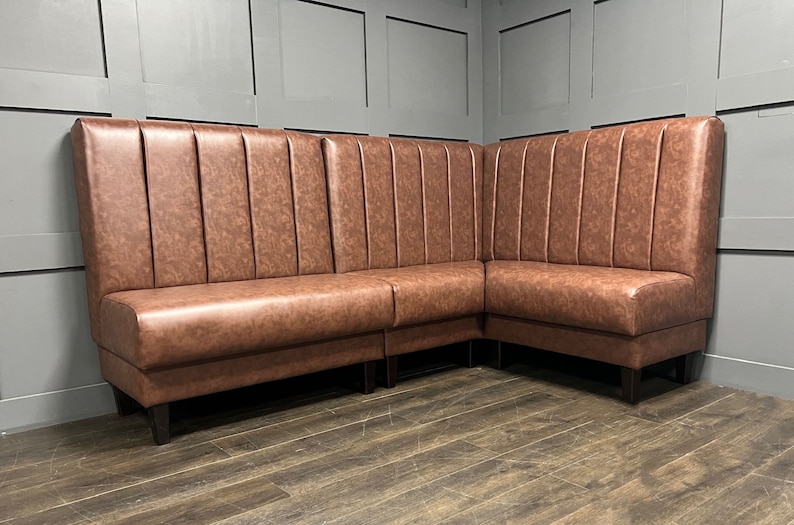 Faux Leather Fluted Corner Booth Seating Available in Any - Etsy UK