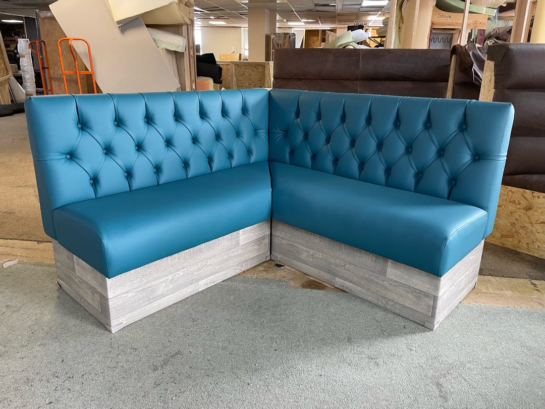 Buttoned Kitchen Commercial L-shaped Dining Booth Bench Seating ...