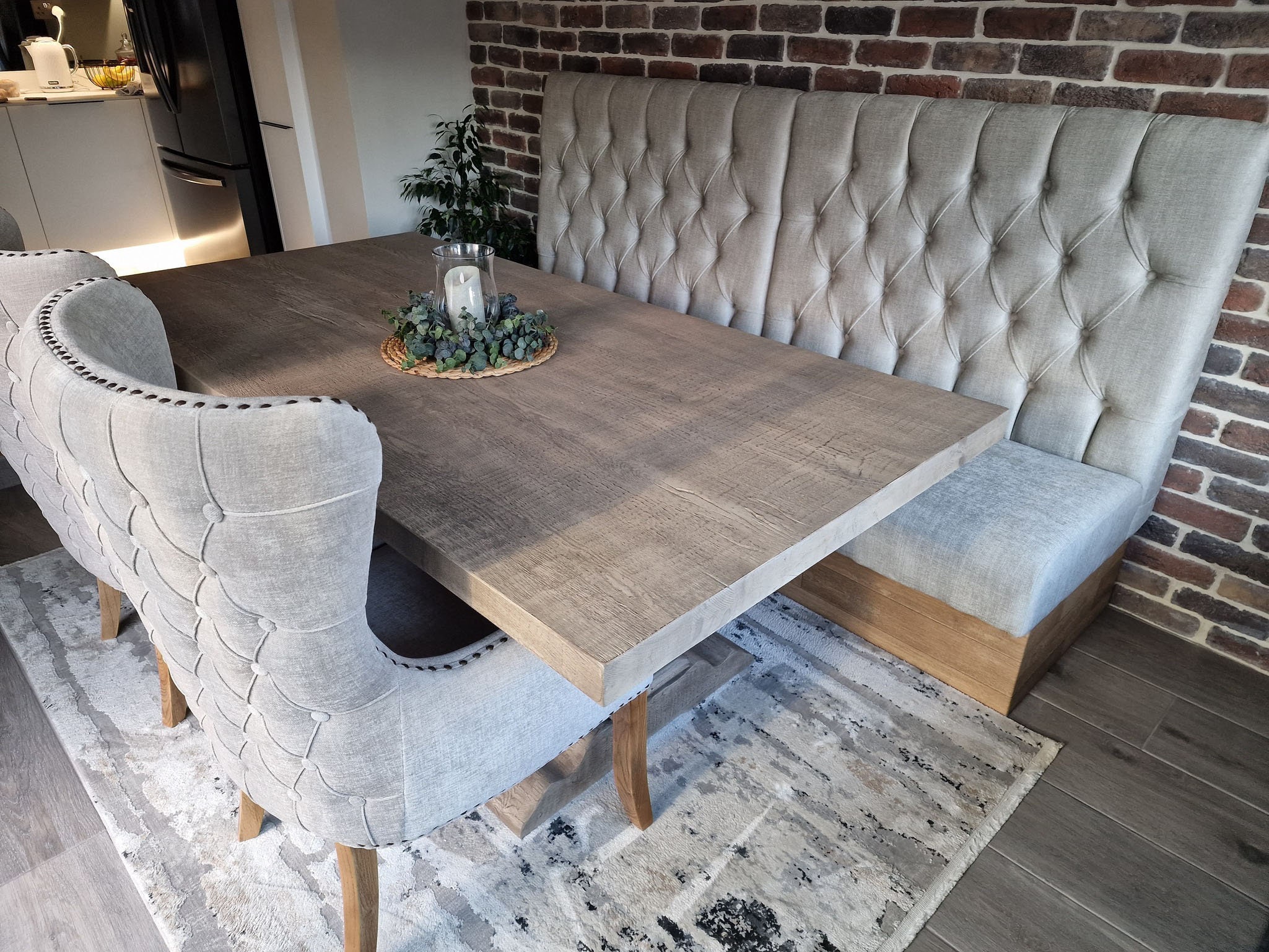 Buttoned Chesterfield Style Faux Leather Kitchen Booth Seating - Etsy UK