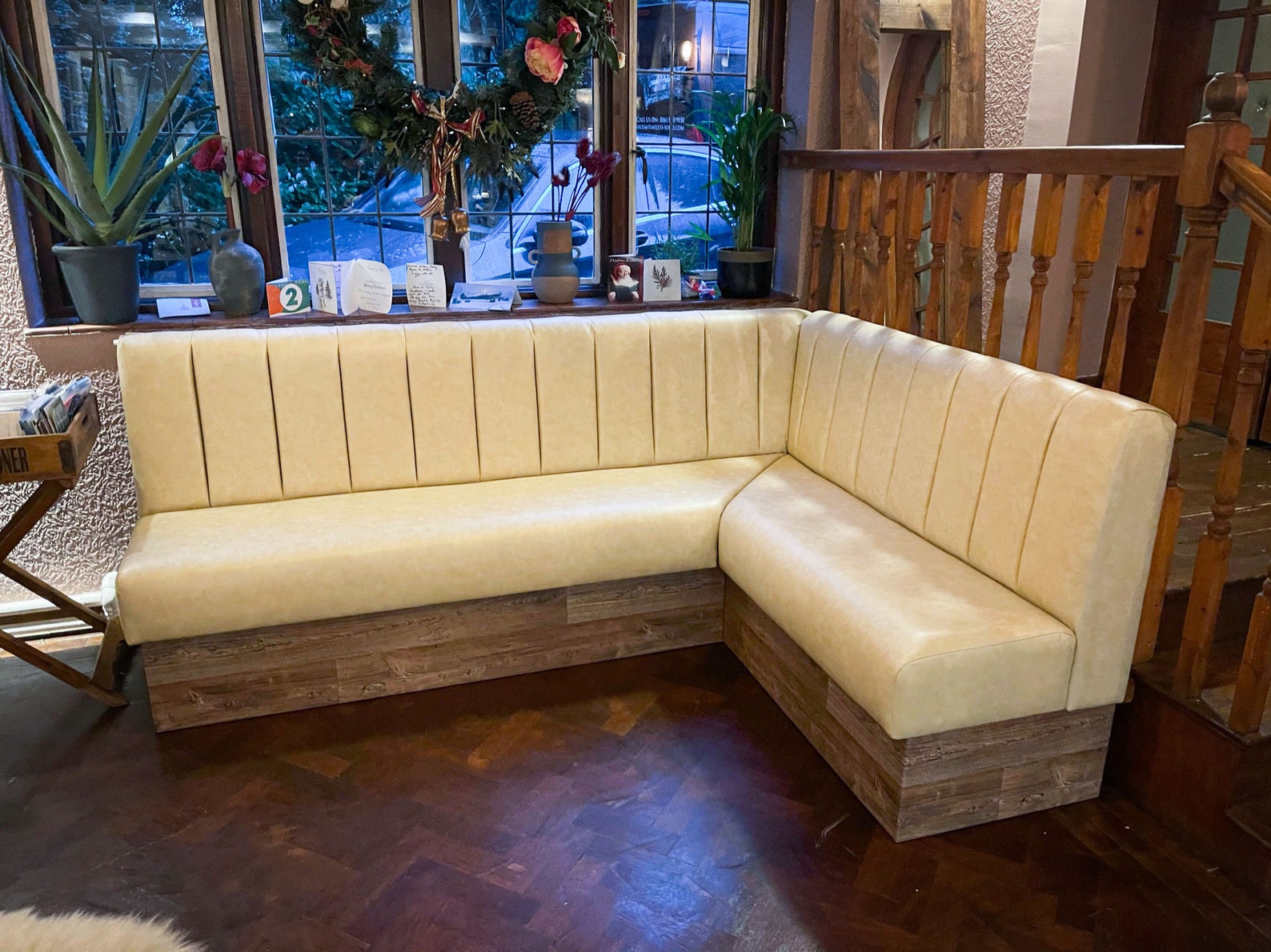 Faux Leather Fluted Booth Seating in Faux Leather Any Colour | Etsy UK