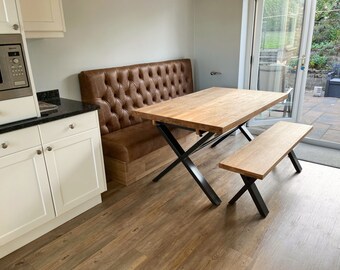 Deep Buttoned Kitchen Dining Booth Bench Seating in REAL Italian ...