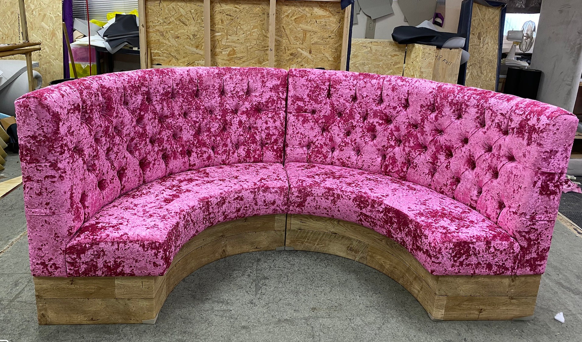 Semi Circular Chesterfield Style Faux Leather Domestic or Commercial ...