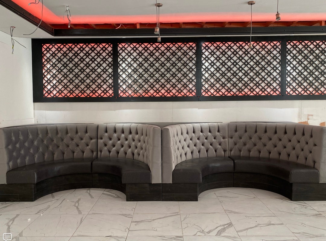 Semi Circular Chesterfield Style Faux Leather Domestic or Commercial ...