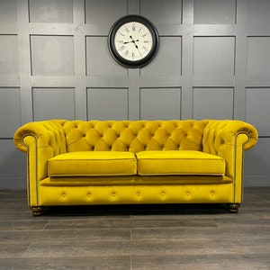 Handmade 3 Seat Chesterfield Sofa in Cambio Mustard/turmeric/saffron ...